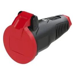 PCE 2522-sr Schutzkontaktkupplung Vollgummi, Thermoplast 250V Schwarz, Rot IP54