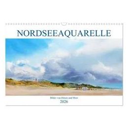 Nordseeaquarelle (Wandkalender 2026 DIN A3 quer), Calvendo Monatskalender