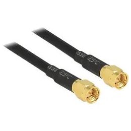 Delock WLAN-Antennen Anschlusskabel [1x SMA-Stecker - 1x SMA-Stecker] 5.00 m Schwarz vergoldete Steckkontakte