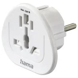 Hama 00223455 Reiseadapter Reiseadapter Typ E und F, 3-polig, universal, Welt nach Europa, Wei&szlig;