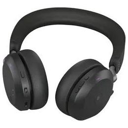 Jabra Evolve2 75 On Ear Headset Bluetooth&reg;, kabelgebunden Schwarz Batterieladeanzeige, Mikrofon-Stummschaltung Telefon