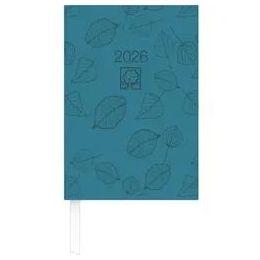 Zettler Wochenbuch Blauer Engel t&uuml;rkis 1W/2S 2026 &ndash; Buchkalender 15 &times; 21 cm, 1 Woche auf 2 Seiten, Recyclingpapier, nachhaltig zertifiziert