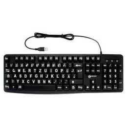 geemarc KBSV3_BLK_GE USB Tastatur Deutsch, QWERTZ Schwarz Extragro&szlig;e Tasten