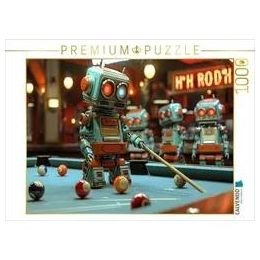 Calvendo Puzzle Seltsame Spiele spielen die Menschen - Roboter Billard 1000 Teile Lege-Gr&ouml;&szlig;e 64x48cm Foto-Puzzle f&uuml;r gl&uuml;ckliche Stunden
