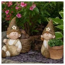 formano Gartenfigur Wichtel mit Pflanztopf 2er Set