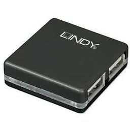 Lindy 42742 USB-Hub 4 Port USB-A USB 2.0 480MBit/s Schwarz 42742