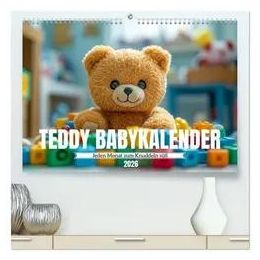 Calvendo Teddy Babykalender - Jeden Monat zum Knuddeln s&uuml;&szlig; (hochwertiger Premium Wandkalender 2026 DIN A2 quer), Kunstdruck in Hochglanz