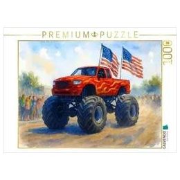 Calvendo Puzzle Fahnen wehen, Herzen rasen - Monstertruck 1000 Teile Lege-Gr&ouml;&szlig;e 64x48cm Foto-Puzzle f&uuml;r gl&uuml;ckliche Stunden