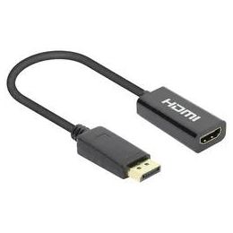 Manhattan 153713 DisplayPort Adapter [1x HDMI-Buchse - 1x DisplayPort Stecker] Schwarz 15 cm
