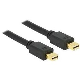 Delock Mini-DisplayPort Anschlusskabel Mini DisplayPort Stecker, Mini DisplayPort Stecker 2.00m Schwarz 83475 vergoldete