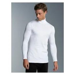 Rollkragenshirt TRIGEMA "TRIGEMA Rollkragenshirt", Herren, Gr. XXL, wei&szlig;, Feinstrick, 95% Baumwolle, 5% Elastan, Basic, normal, ohne Ausschnitt, Shirts