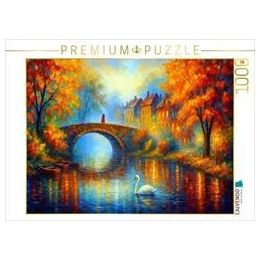 Calvendo Puzzle Die Br&uuml;cke am Fluss 1000 Teile Lege-Gr&ouml;&szlig;e 64x48cm Foto-Puzzle f&uuml;r gl&uuml;ckliche Stunden