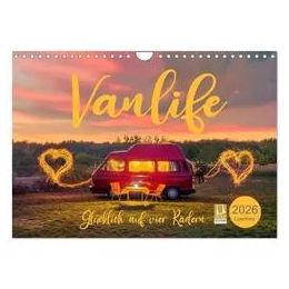 Vanlife - Gl&uuml;cklich auf vier R&auml;dern (Wandkalender 2026 DIN A4 quer), Calvendo Monatskalender