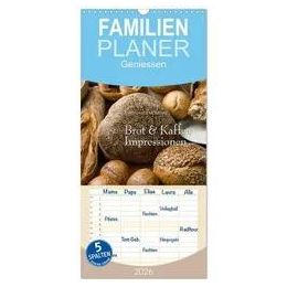 Familienplaner 2026 - Brot & Kaffee Impressionen 2026 mit 5 Spalten (Wandkalender, 21 x 45 cm) Calvendo