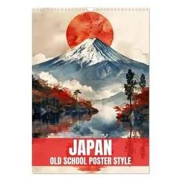 Japan - Old School Poster Style (Wandkalender 2026 DIN A3 hoch), Calvendo Monatskalender