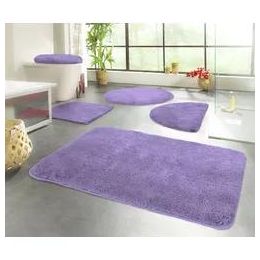 Badematte Kinzler "Chaozhou", lila (flieder), H:20mm, Polyester, Badematten, Badematte, Badteppich, Uni Farben, weich, als rechteckig, rund & Set erh&auml;ltlich