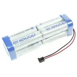 Panasonic eneloop Doppelw&uuml;rfel F2x2x2 Graupner Akkupack 8x Mignon (AA) Kabel, Stecker NiMH 9.6 V 1900 mAh