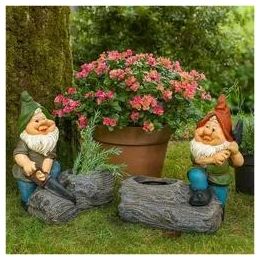 formano Gartenfigur Zwerg mit Pflanztopf 2er Set