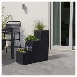 HTI-Living Moderner Blumentopf in Steinoptik 3-stufiges Pflanzgef&auml;&szlig; f&uuml;r Garten u.Terrasse