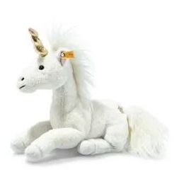 Steiff 067679 - Unica Schlenker-Einhorn, liegend, wei&szlig;, Pl&uuml;sch, 27 cm