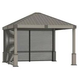 Pavillon Sojag "Nanda 12x12", beige (grau), B/H/T: 368cm x 313cm x 368cm, Pavillons, BxT: 368x368 cm