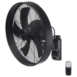 sygonix SY-6661434 Wandventilator 50 W (&Oslash; x H) 45 cm x 45.5 cm Schwarz mit Fernbedienung, Oszillierend, Timer, Schwenkbar