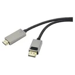 Renkforce DisplayPort / HDMI Kabel DisplayPort Stecker, HDMI-A Stecker 3.00 m Schwarz UHD 8K @ 60 Hz, UHD 4K @ 120 Hz RF-4995158 DisplayPort-Kabel