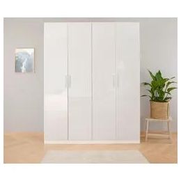 Dreht&uuml;renschrank Rauch "Kleiderschrank Schrank Garderobe Ankleide KOLUNA mit Hochglanz-Front", wei&szlig; (alpinwei&szlig;, hochglanz wei&szlig;), B:181cm H:210cm T:54cm, Holzwerkstoff, Schr&auml;nke, Dreht&uuml;renschrank, inkl. 2 Innenschubladen sowie extra B&ouml;den MADE IN GERMANY