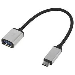 Renkforce USB 3.2 Gen 1 (USB 3.0) Adapter [1x USB-C&reg; Stecker - 1x USB 3.2 Gen 1 Buchse A (USB 3.0)] RF-USBA-MS-01 0.15 m gesleeved