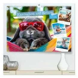 Calvendo Kaninchen auf Reisen (hochwertiger Premium Wandkalender 2026 DIN A2 quer), Kunstdruck in Hochglanz