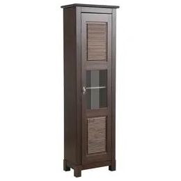 Vitrine OTTO HOME "Rauna Vitrinenschrank, Stauraumchrank", braun (dunkelbraun), B:57,4cm H:180cm T:38cm, Schr&auml;nke, Vitrine, H&ouml;he 180 cm, aus massiver Kiefer, FSC-zertifiziert