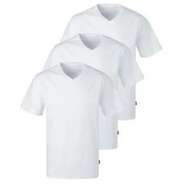 T-Shirt s.Oliver, Herren, Gr. M, wei&szlig;, Jersey, Obermaterial: 100% Baumwolle, unifarben, Basic, bequem h&uuml;ftbedeckend, V-Ausschnitt, abgesteppte Kante, Shirts T-Shirt, in uni