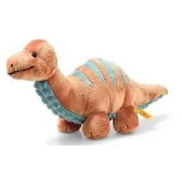 Steiff 087837 - Bronko Brontosaurus, stehend, orange/petrol, Dino, Pl&uuml;sch, 28 cm