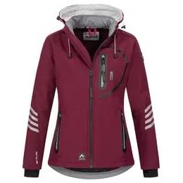 Softshelljacke Arctic Seven "ASNicolia", Damen, Gr. XS, rot (bordeaux, grau), Obermaterial: 96% Polyester, 4% Elasthan; Innenseite: 100% Polyester, Jacken Softshelljacke, funktionale Outdoorjacke mit abnehmbarer Kapuze