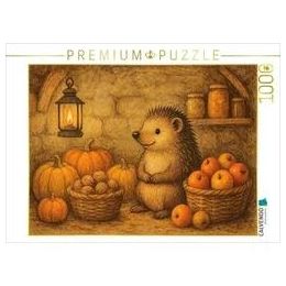 Calvendo Puzzle Vorratsgl&uuml;ck - Der Igel und sein Keller 1000 Teile Lege-Gr&ouml;&szlig;e 64x48cm Foto-Puzzle f&uuml;r gl&uuml;ckliche Stunden