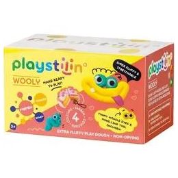 Playstilin Wooly - Extra fluffige Knete- Box - 4fach farbl. sort.