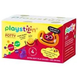 Playstilin Potty - Lufttrockn. Mod.masse - Box - 4f. farbl. sort.