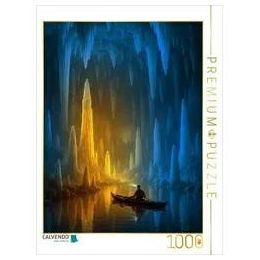 Calvendo Puzzle Im Lichtkegel - Tropfsteine in einer H&ouml;hle 1000 Teile Lege-Gr&ouml;&szlig;e 64x48cm Foto-Puzzle f&uuml;r gl&uuml;ckliche Stunden