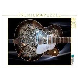 Calvendo Puzzle Jazz-Style E-Gitarre Black Paisley Relic 1000 Teile Lege-Gr&ouml;&szlig;e 64x48cm Foto-Puzzle f&uuml;r gl&uuml;ckliche Stunden