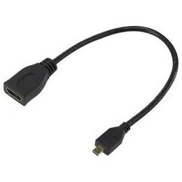 SpeaKa Professional SP-7870588 HDMI Adapter [1x HDMI-Stecker D Micro - 1x HDMI-Buchse] Schwarz vergoldete Steckkontakte 20.00 cm