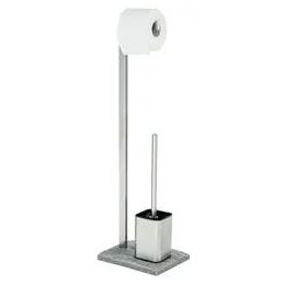 Wenko Stand WC-Garnitur Mod. Granit Edelstahl, rostfrei