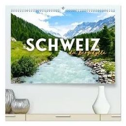 Calvendo Schweiz - die Bergidylle (hochwertiger Premium Wandkalender 2026 DIN A2 quer), Kunstdruck in Hochglanz