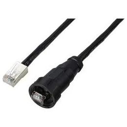 TRU Components TC-E13T-MR5-MCA/NCA-0.5PV-S RJ45-Kabel mit geradem, IP67 (Gewinde), CAT5E, 0,5 m TC-13543628 Polzahl Sensoren 8 Schwarz 1 St.