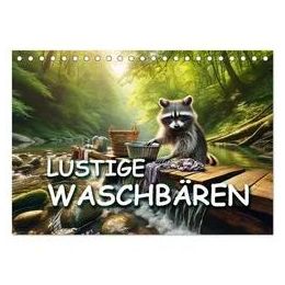 Lustige Waschb&auml;ren (Tischkalender 2026 DIN A5 quer), Calvendo Monatskalender