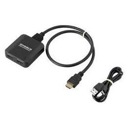 SpeaKa Professional SP-HDMIS-300 2 Port HDMI-Splitter Ultra HD-f&auml;hig 7680 x 4320 Pixel Schwarz