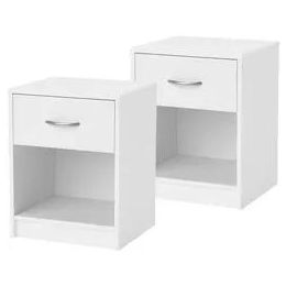 HTI-Living Nachtschrank mit 1 Schublade 2er-Set Nina Wei&szlig;