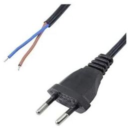 Akyga AK-OT-06A Strom Netzkabel [1x Euro-Stecker - 1x offene Kabelenden] Schwarz 3.00m