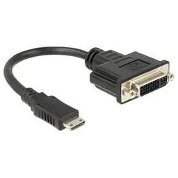 Delock 65564 HDMI / DVI Adapter [1x HDMI-Stecker C Mini - 1x DVI-Buchse 24+5pol.] Schwarz 20.00 cm