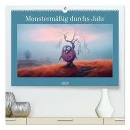 Calvendo Monsterm&auml;&szlig;ig durchs Jahr (hochwertiger Premium Wandkalender 2026 DIN A2 quer), Kunstdruck in Hochglanz