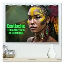 Calvendo Exotische Frauenportraits im Dschungel (hochwertiger Premium Wandkalender 2026 DIN A2 quer), Kunstdruck in Hochglanz